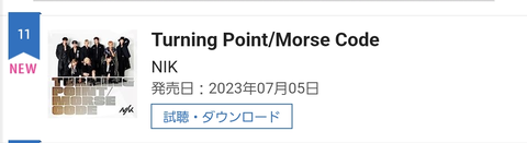 な～こ♪の『ずっとずっとCODE-Vに はまり中！』 : NIKオリコンランキング11位です
