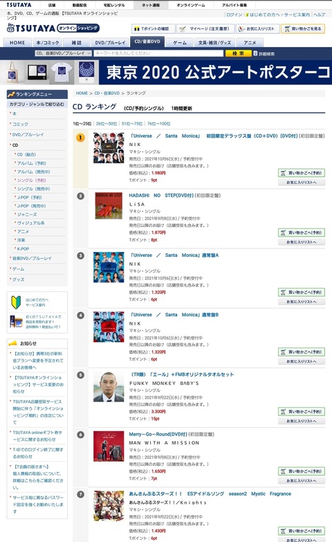 な～こ♪の『ずっとずっとCODE-Vに はまり中！』 : NIK⭐TSUTAYA予約ランキング第1位♪