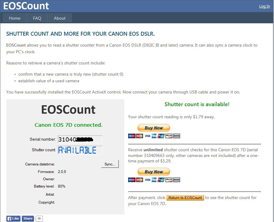カメラ速報まとめ ～かめそく～ : 7Dや60D、5DmarkⅢのショット数を調べる！ EOSCount編