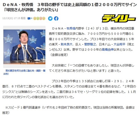 【誤植】DeNA牧、5000円増でサイン！！ : ベイスターズ速報＠なんJ