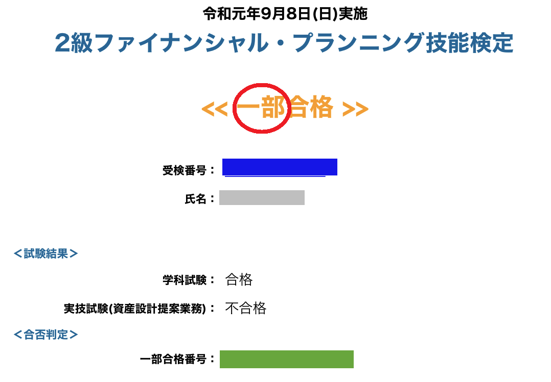 FP2級の合格発表。“まぐれ合格”はあるのか？いざ照会 : カラノヨリミチ