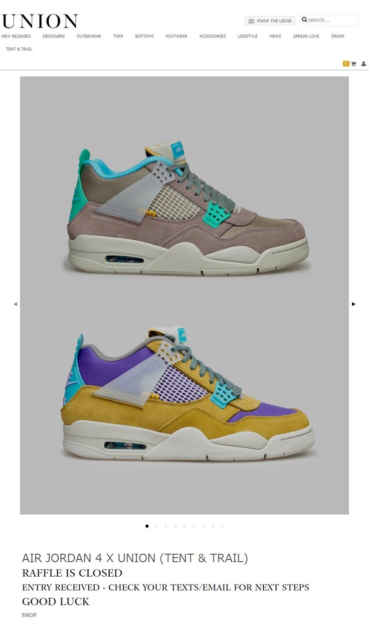 6/22更新】Union x Nike Air Jordan 4 SP 6/22更新】Union x Nike Air Jordan 4 SP