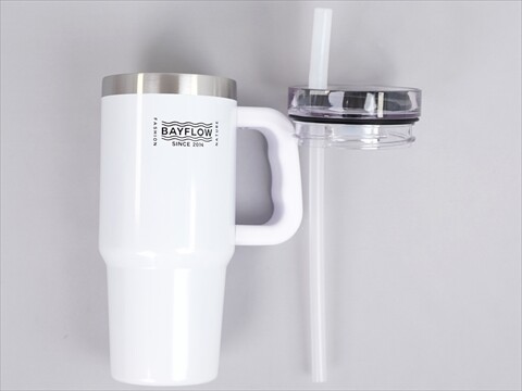 BAYFLOW ストロー付き真空断熱タンブラーBOOK WHITE - ブランドコラボ付録の詳細画像