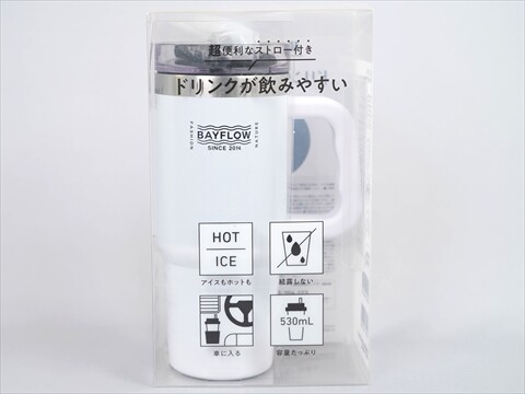 BAYFLOW ストロー付き真空断熱タンブラーBOOK WHITE - ブランドコラボ付録の詳細画像