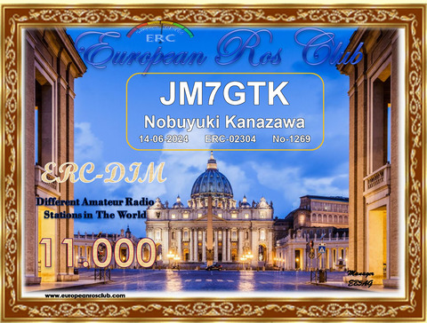 DIM (DIPLOMA INDICATIVOS DEL MUNDO) : JM7GTK まい あわど