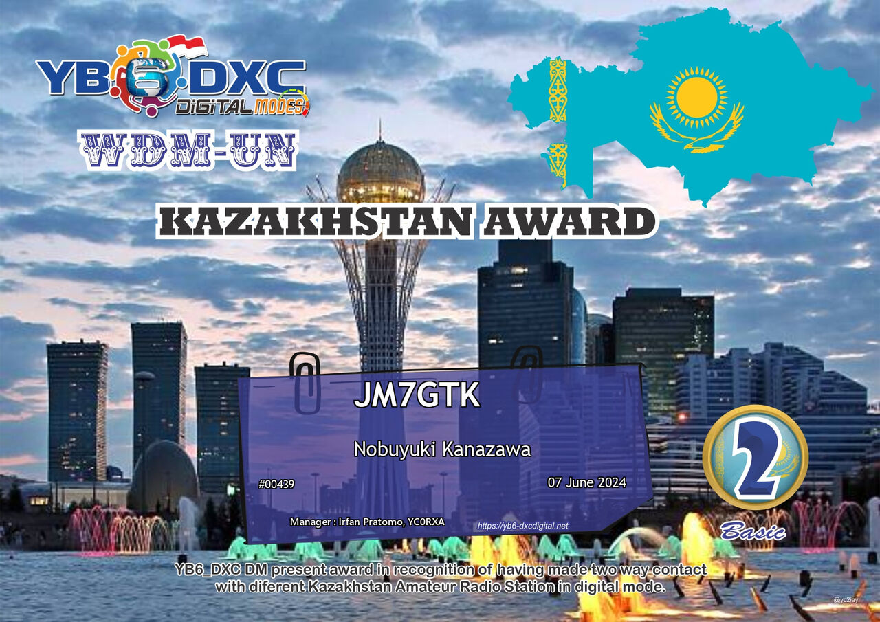 WDM-UN (KAZAKHSTAN RUSSIA AWARD) : JM7GTK まい あわど