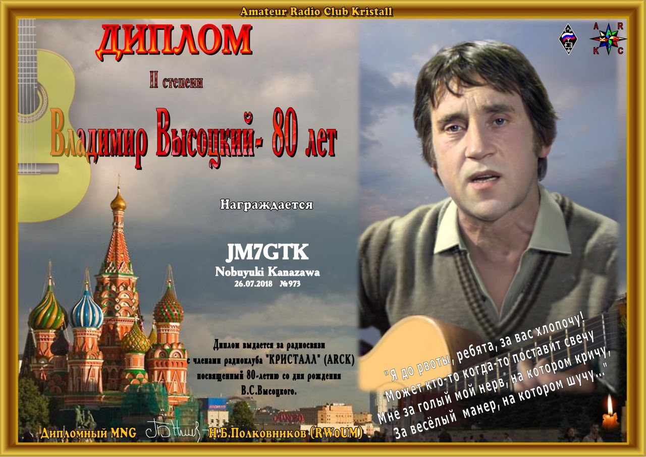 HAMLOG.RU(Russia) : JM7GTK まい あわど