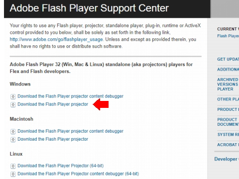 Flash Player Projector Download / Using The Adobe Flash Projector The ...