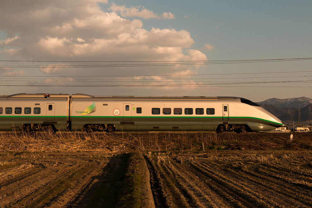 夕陽（E3系L52、L71、L72編成） : 山形新幹線・つばさ号を撮ってます 2