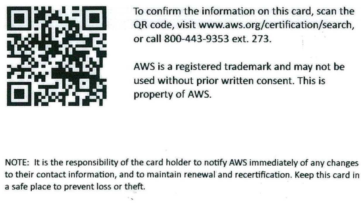 AWS-CWI（米国溶接検査技術者） : 古森（こもり）非破壊検査技術士事務所
