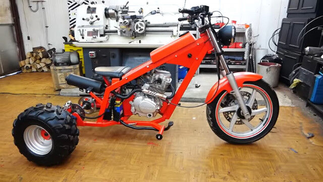 バイクやバギーのパーツを再利用した 自作のトライクができるまで