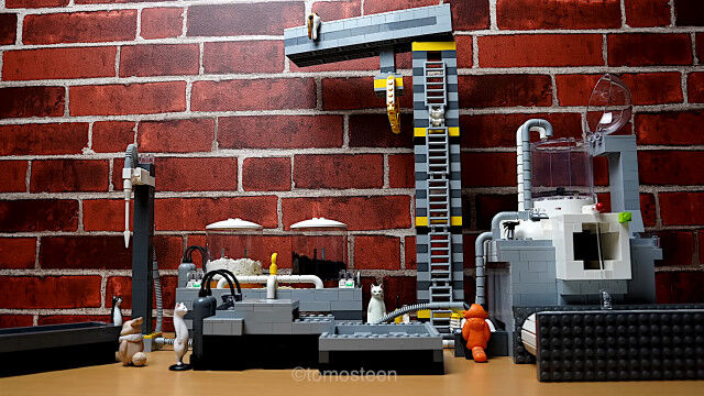 オレオが出来上がる工程を再現した、レゴを使ったコマ撮りアニメーション