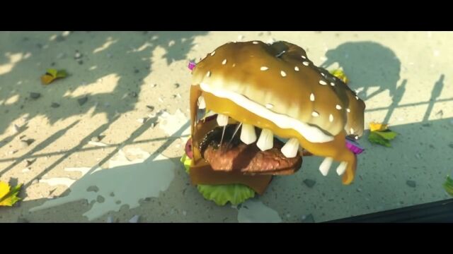 人類に牙を剥いたハンバーガーを描いたスプラッターCGアニメーション Hambuster