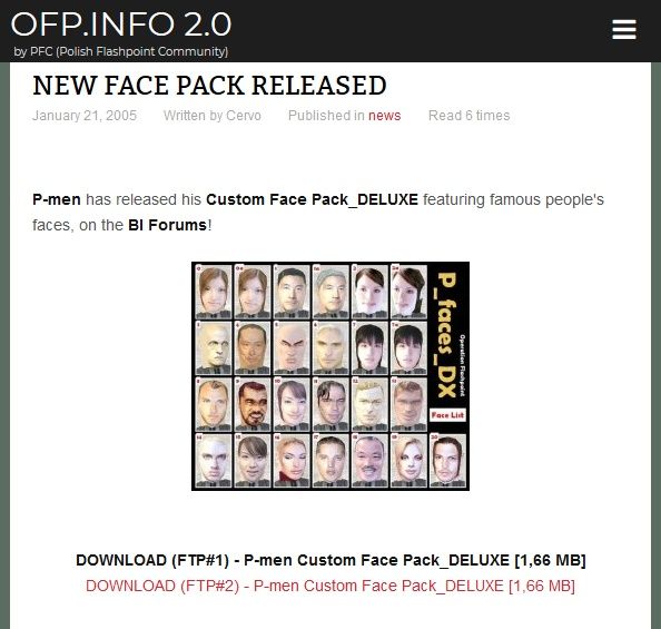 [OFP] 顔作成ゲー好きの ささやかな世界デビュー 自作MOD(ADDON) : kuma16 スクショ メモ帳 置き場