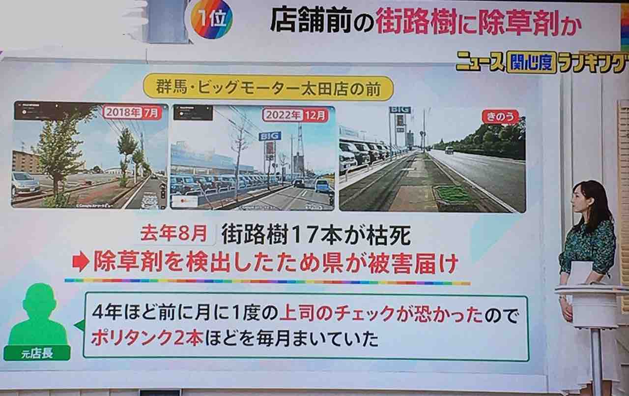 世界に目を向けグローバル GPS 京都を中心にグローカル 366 APS:ビッグモーター 店舗前の街路樹枯れる 全国14道府県で確認