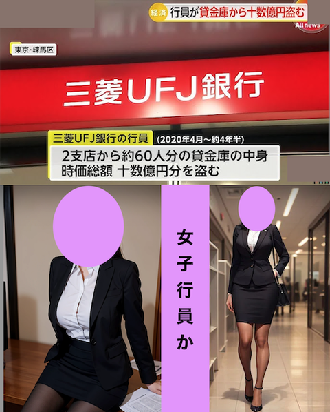 三菱UFJ行員の女、貸金庫から「十数億円」窃盗の衝撃 銀行に「顧客の言い値」で全額補償する責任あるか？(野村証券が謝罪会見＆役員報酬返上→貸金庫事件で会見しない三菱UFJ銀に批判 ...