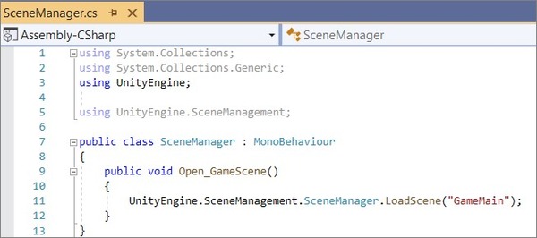 【Unity】「CS0117: ‘SceneManager’ does not contain a definition for ...