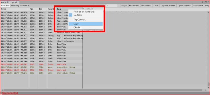 【Unity】Logcatの使用法（Android Logcat機能説明） : Lab 7 in Singapore