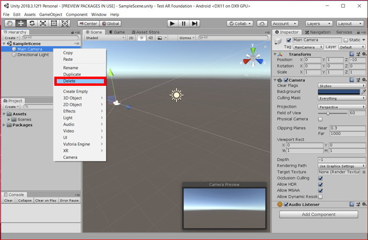 【AR、Unity】Unity AR Foundation の設定方法 Part.1 : Lab 7 in Singapore