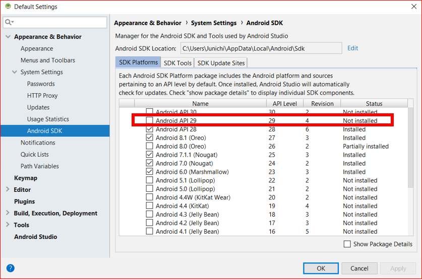 【Unity】Google Playの対象APIがAPIレベル29（Android 10）に : Lab 7 in Singapore