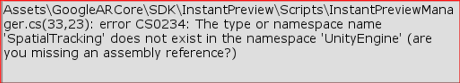 【Unity】Unity 2019でARCoreをインポートした際の error CS0234 : Lab 7 in Singapore