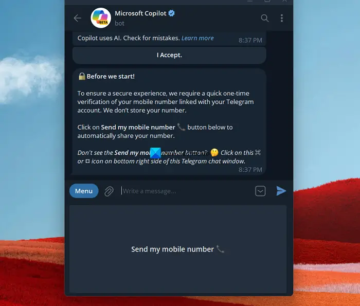 Cách sử dụng Microsoft Copilot trong Telegram : lasenorahenのblog