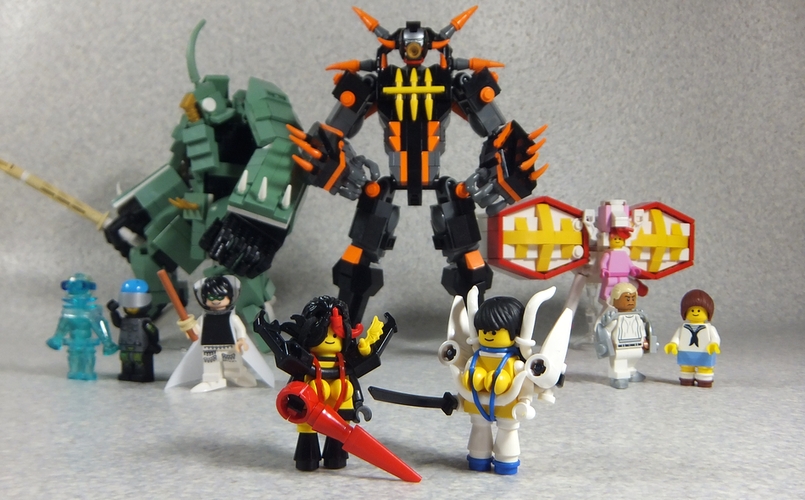 moko (legodou), gamagoori ira, inumuta houka, jakuzure nonon, kiryuuin ...