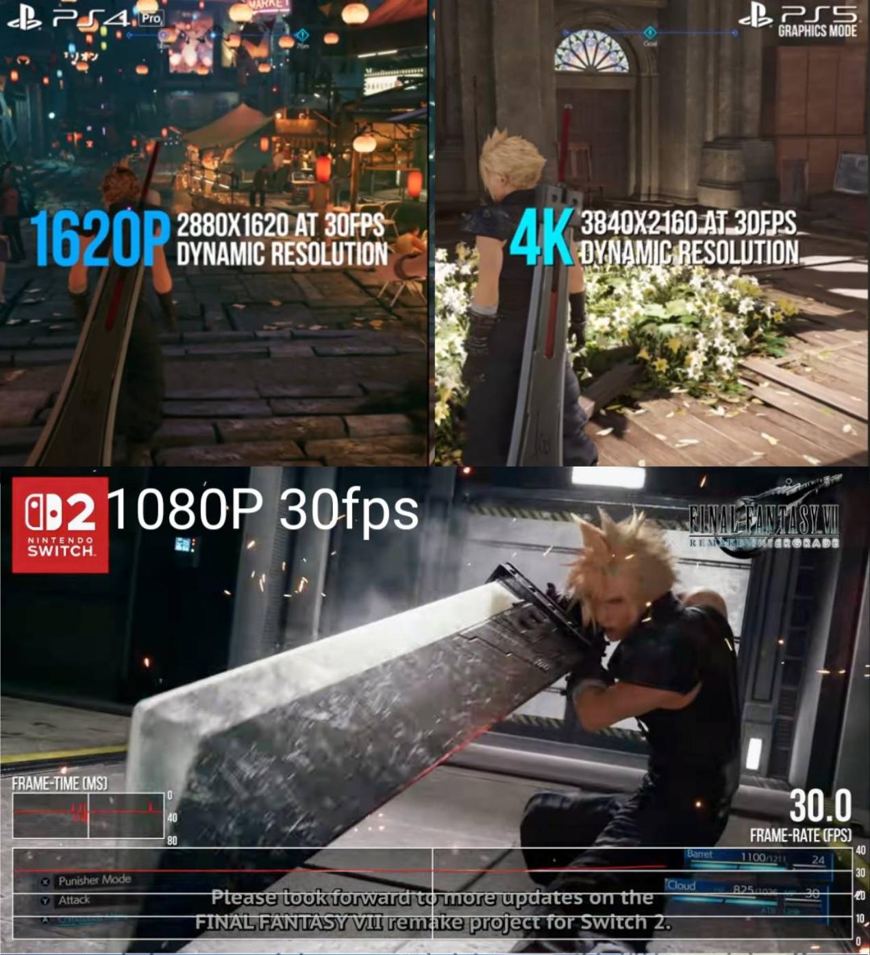 【悲報】Switch2版FF7R、PS5版から大幅劣化してしまう…