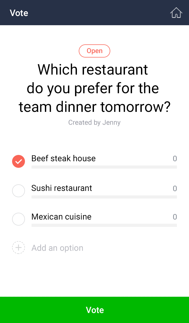 Trying to figure out where to meet everyone tomorrow? Use the new Poll ...