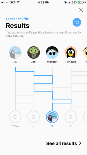 Get things going with your friends on LINE with Ladder Shuffle and ...
