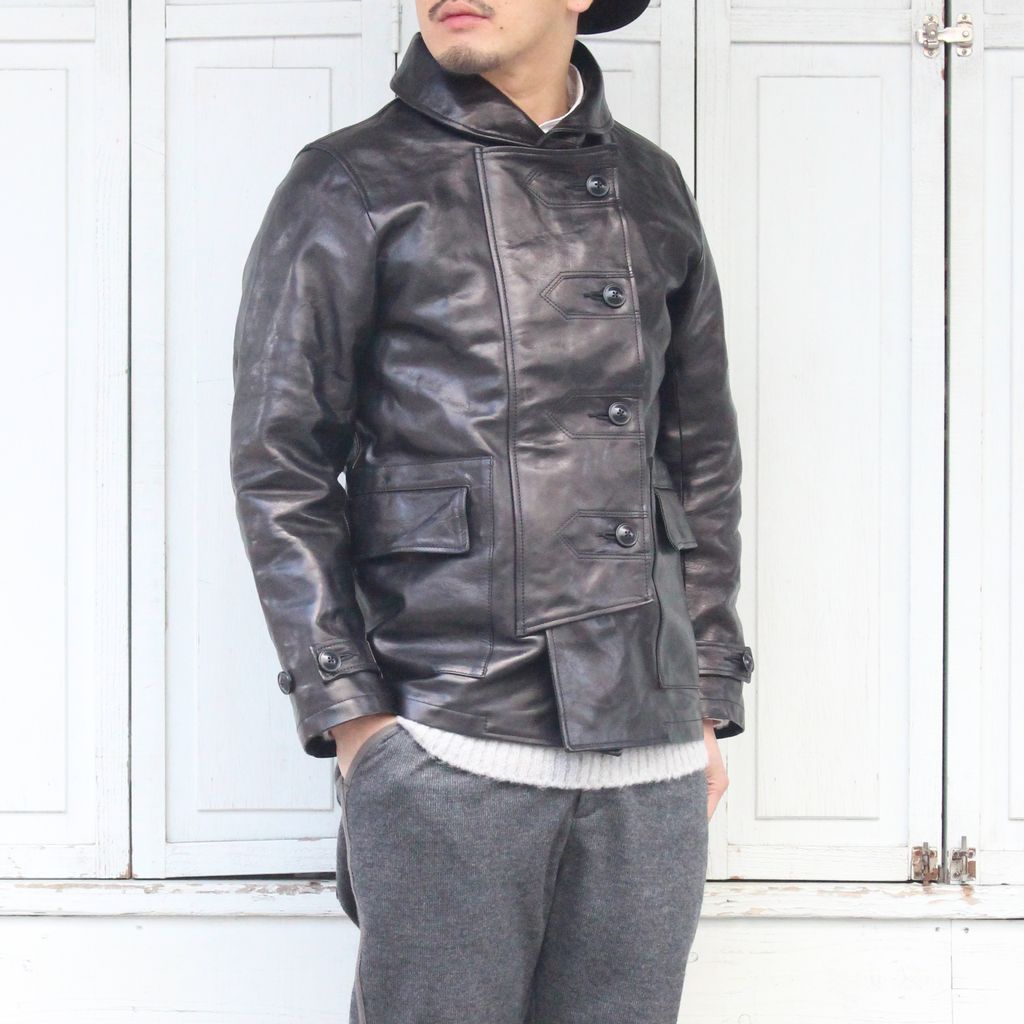 The Superior Labor "Fisherman Leather Jacket" (Black) : Local's only