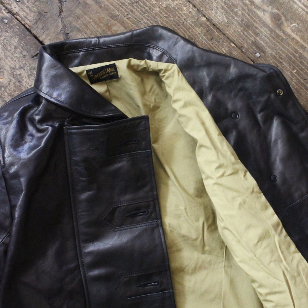 The Superior Labor "Fisherman Leather Jacket" (Black) : Local's only
