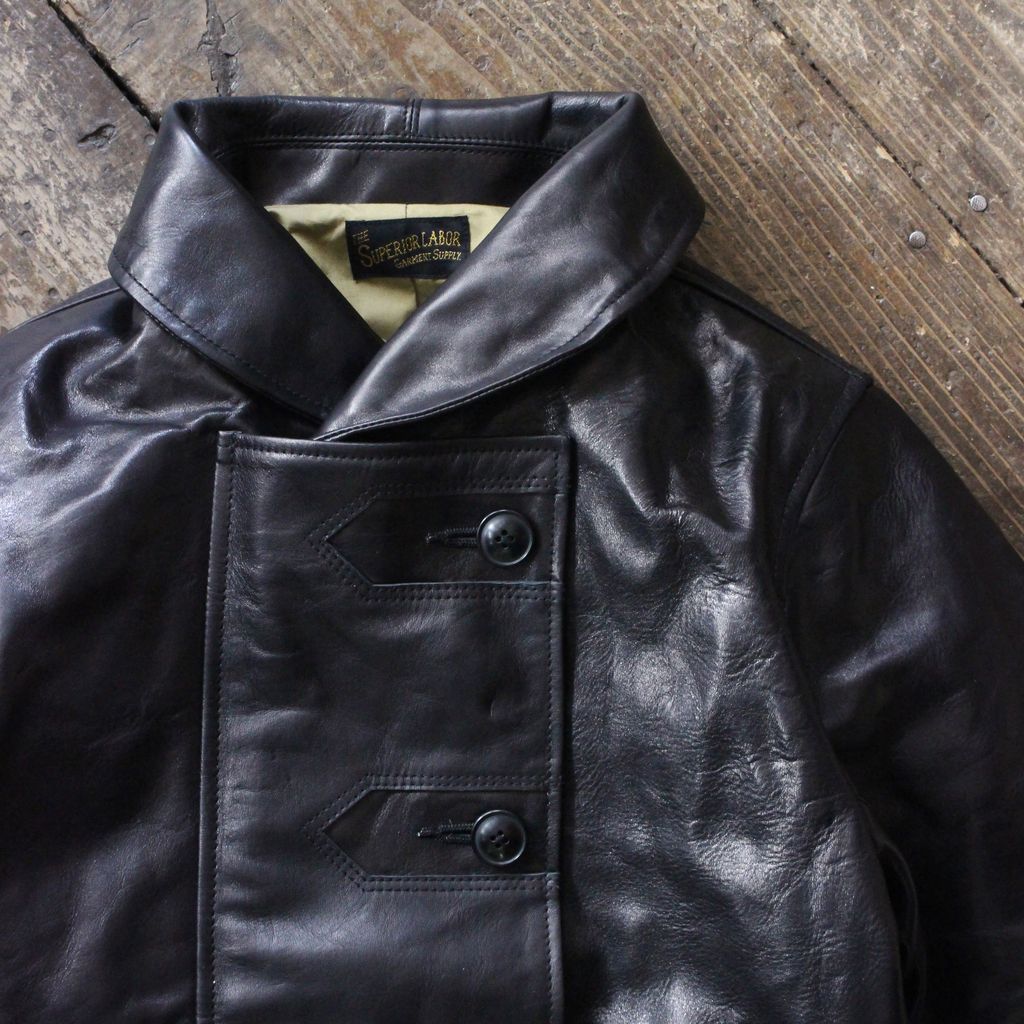 The Superior Labor "Fisherman Leather Jacket" (Black) : Local's only