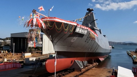 【朗報】北海道の誇り！新型護衛艦「ゆうべつ」進水の喜び！ : ミリサバ最前線速報