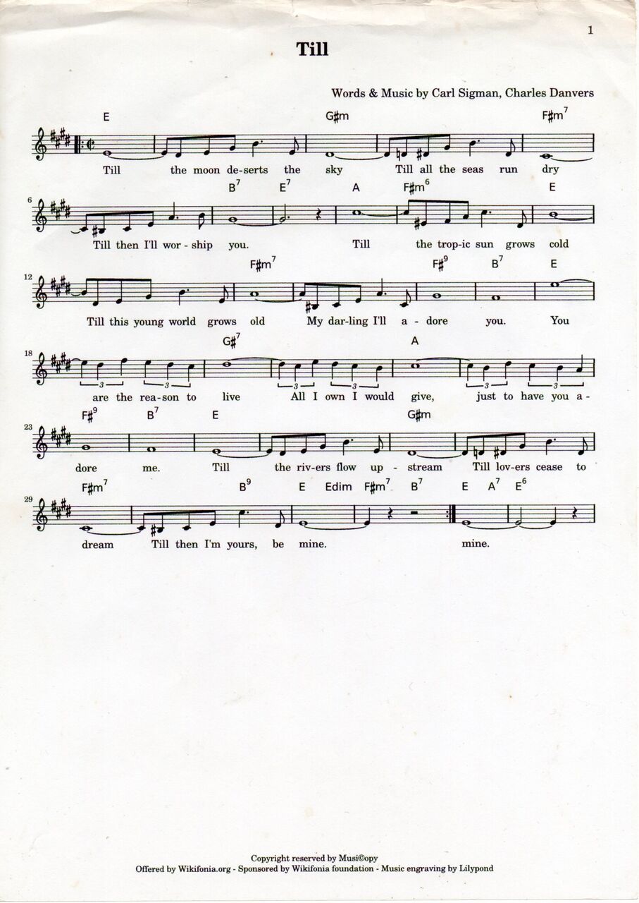 三連符愛に包まれた名曲紹介シリーズ…Till（Charles Danvers） : ミディアム・ロースト・ビーンのblog