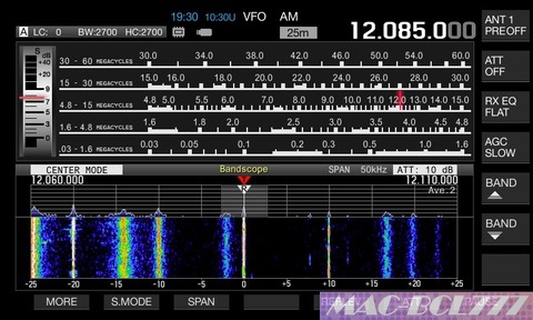 TS-890Sの受信機画面 : MacとBCLと無線の時間
