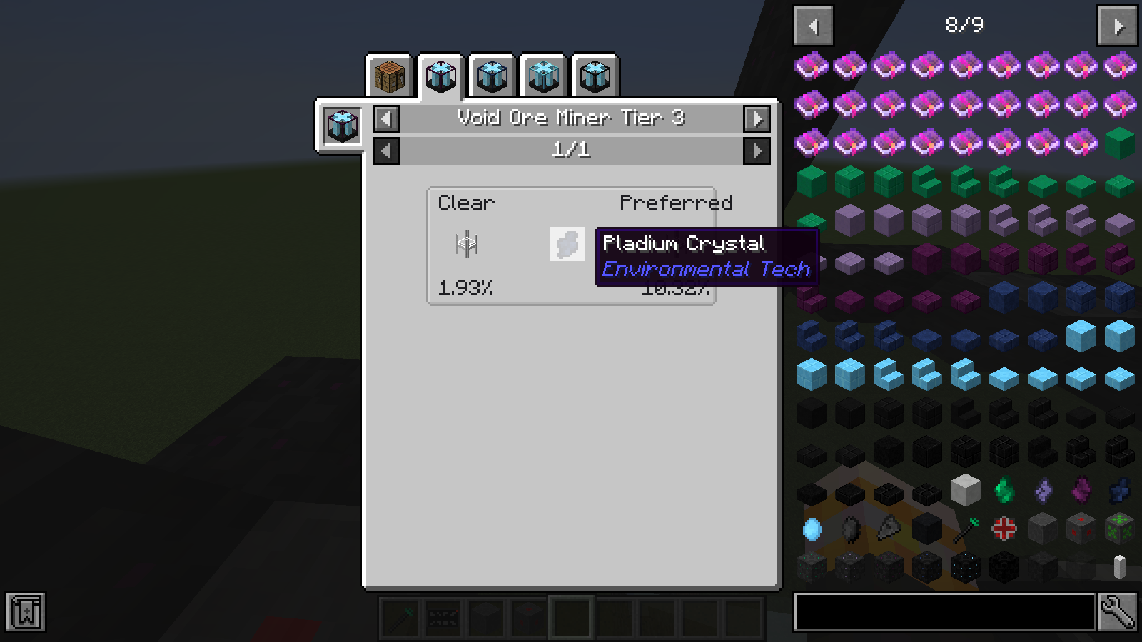 Environmental Tech 1.12.2 解説的な備忘録【Void Ore Miner Tier 3】 : ゲームのまほら場