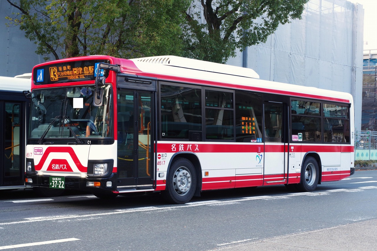 近江発､まりーんの道が続く限り:いすゞ・2代目エルガ(名鉄バス4617･名古屋200か3722)