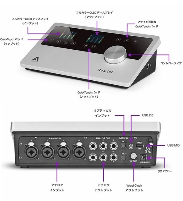 舞台照明・音響機材のプロショップ【maskdb.com】ブログ : 【新製品】Apogee オーディオインターフェイス『Quartet』 販売開始!!