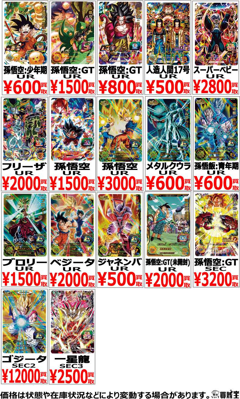 SDBH MM2弾 発売7日目の販売・買取相場(店頭&ネット SDBH MM2弾 発売7日目の販売・買取相場(店頭&ネット