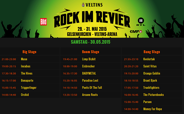 BABYMETAL出演【ROCK IM REVIER】の画像によるライブ前中継 : BABYMETALの楽園（旧）