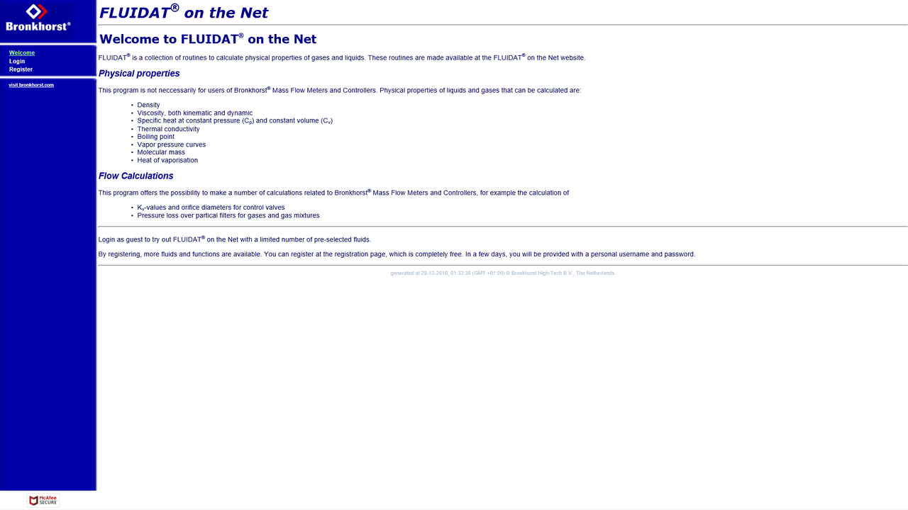 無料オンラインデータベースFLUIDAT on the Net : ブロンコスト/マスフローのBlog