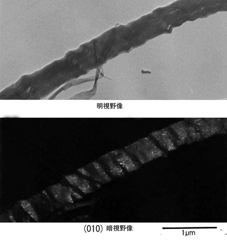[#040] ポリ-p-フェニレンベンツビスチアゾール（PBT)繊維（IV）電子顕微鏡による暗視野像観察 : 高分子-ミクロの世界-