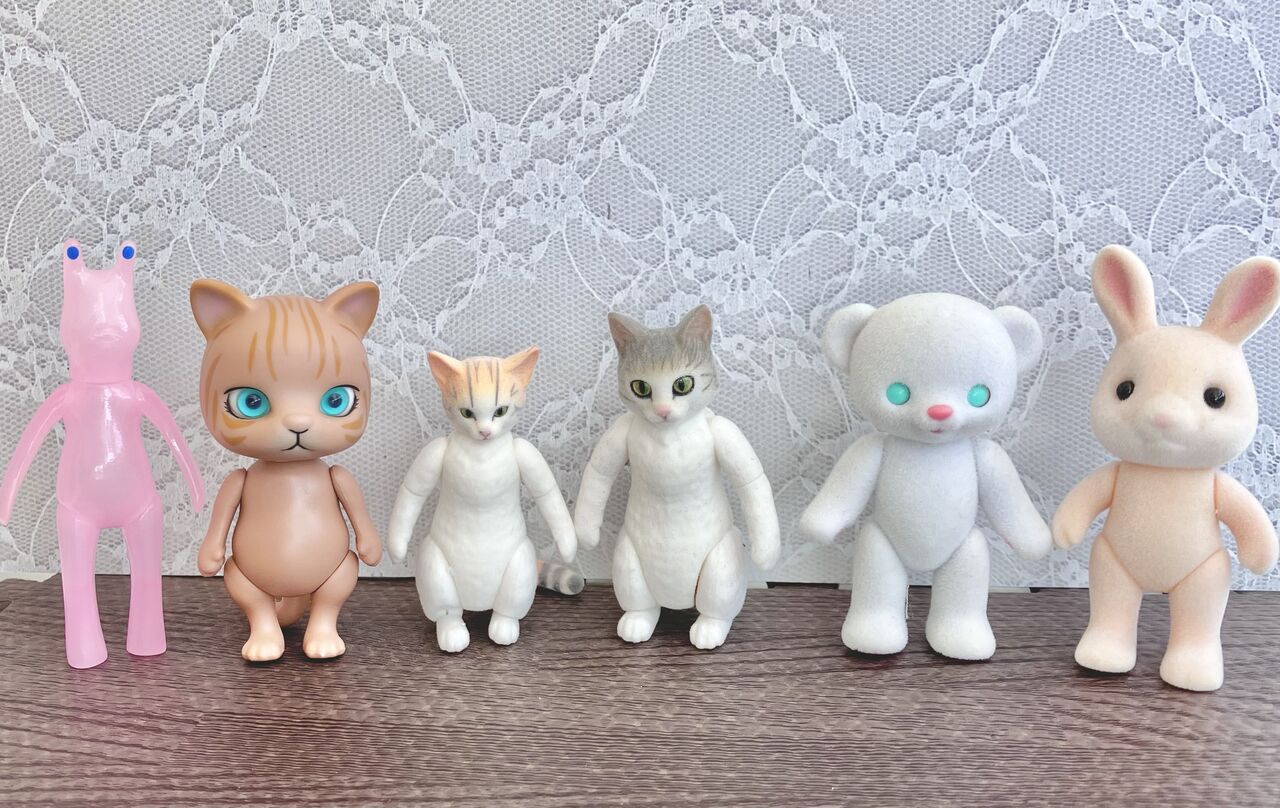 DIGKawaiiACTION 『なめ猫』玉三郎＆ミケ子セット : みどり色のぶた