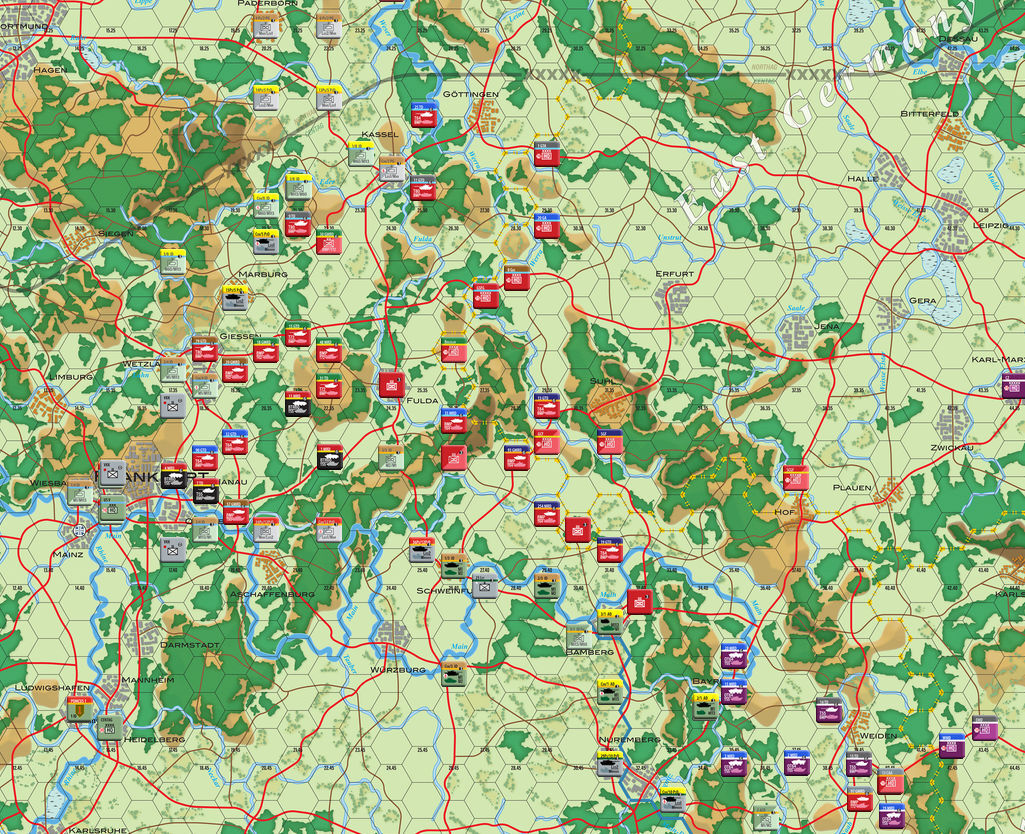 The Battle for Germany(Compass Gaames)のシナリオ4「The Battle for CENTAG」を対人戦 ...