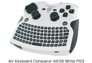 CIDEKOブランド製、PS3にも対応した1台3役のワイヤレスゲームパッド「Air Keyboard Conqueror AK08 White ...
