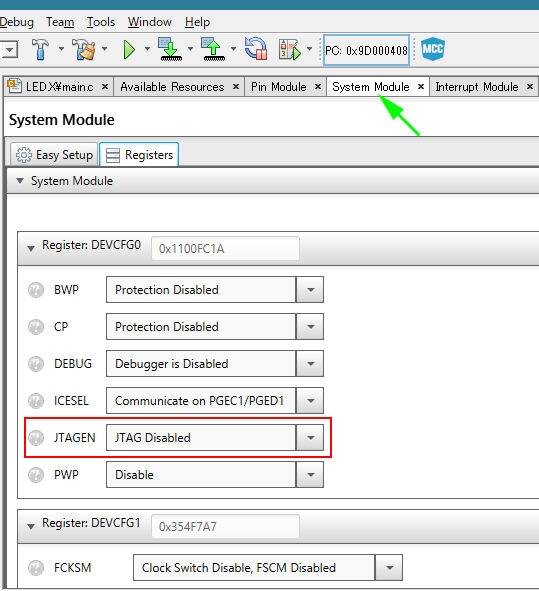 MCC (MPLAB Code Configurator) 使い方1b Configration Bits : MPLAB X IDE ...