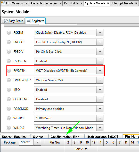 MCC (MPLAB Code Configurator) 使い方1b Configration Bits : MPLAB X IDE ...