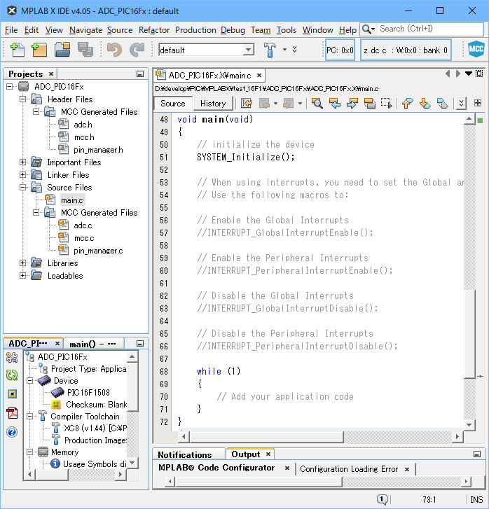 MCC (MPLAB Code Configurator) 使い方3 ADC設定2 : MPLAB X IDE, XC16,XC8 コンパイラの使い方