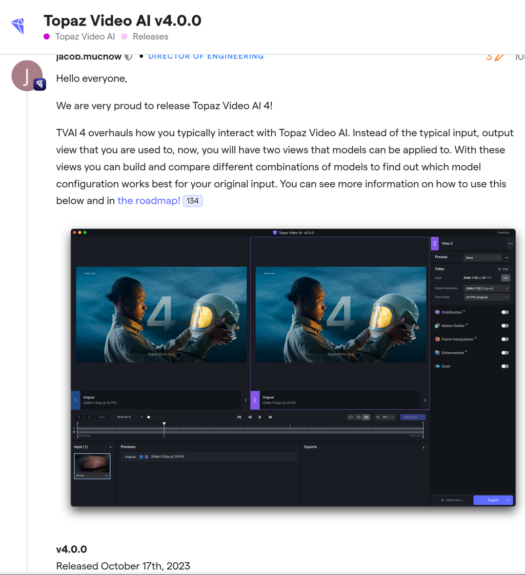 Topaz Video AI v4.0.0 : Computer with Audio/Visual